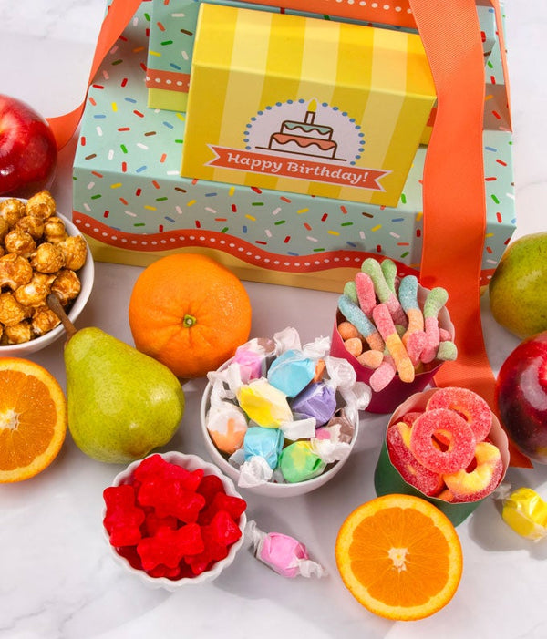 Happy Sweet Birthday Gift Tower - The Gift Basket Store