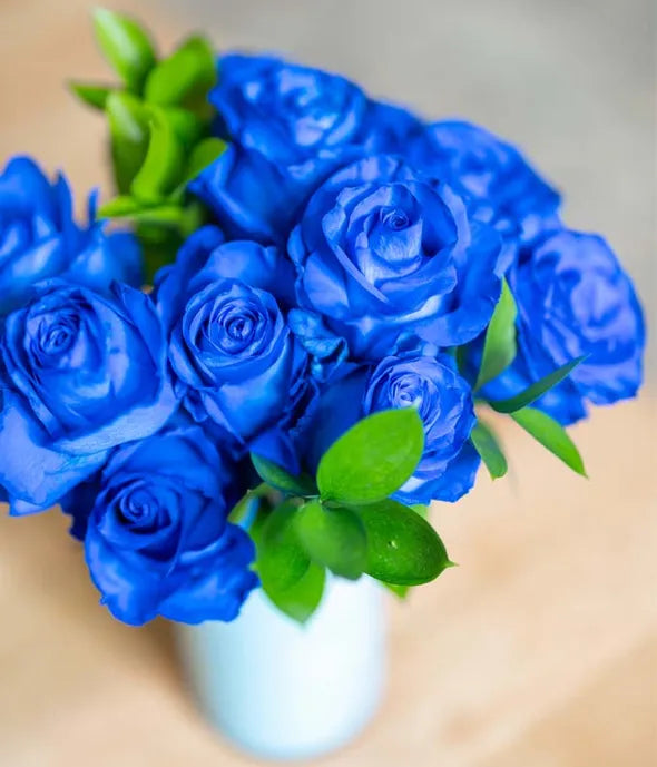 One Dozen Blue Roses - The Gift Basket Store
