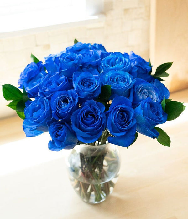 Two Dozen Blue Roses - The Gift Basket Store